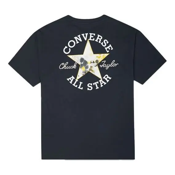 CONVERSE Embroidered Alphabet Print T-shirt - Black