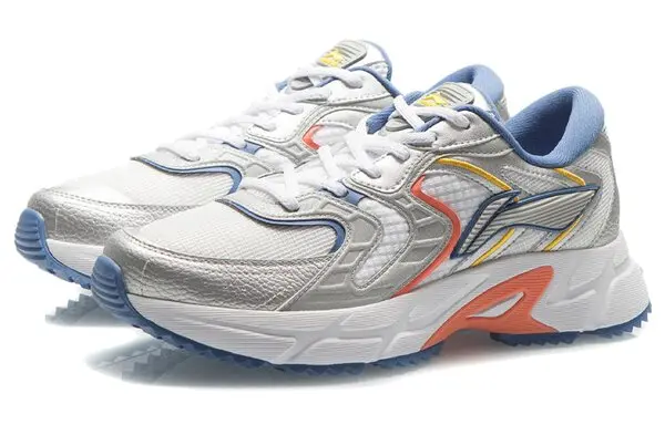 LI-NING Retro Running Sneakers - Grey/white/blue