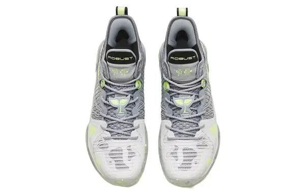ANTA Shock Wave 4 Pro 'awaken' Sneakers - Grey/white/green