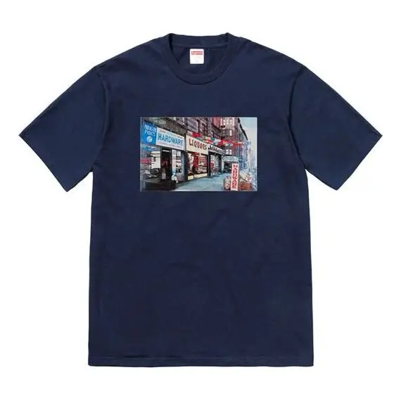 Supreme Ss18 Hardware Tee Navy Printing Short Sleeve Navy - Blue