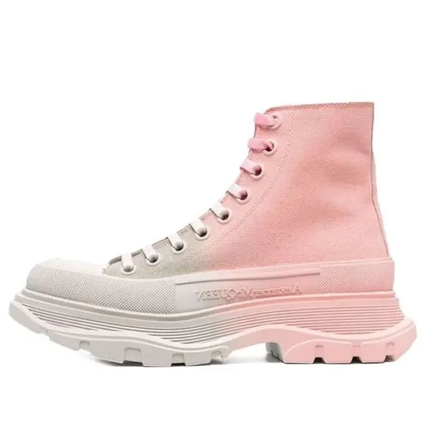 Alexander McQueen Tread High Top Sneakers - Pink/beige