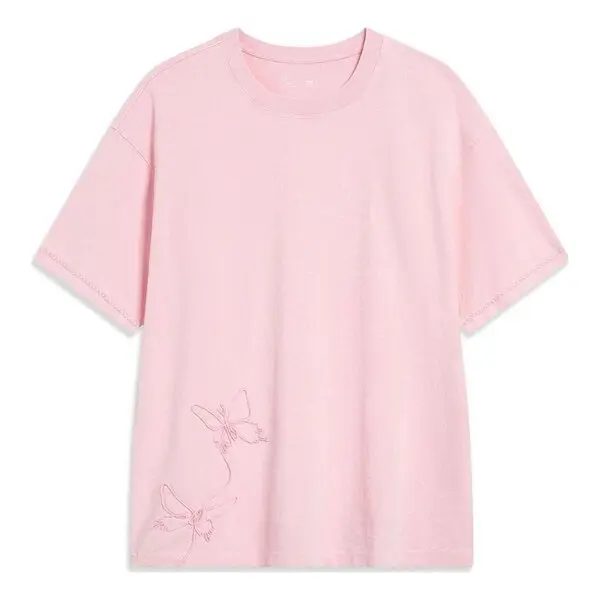 LI-NING Chinese Culture Floral Graphic T-shirt - Pink