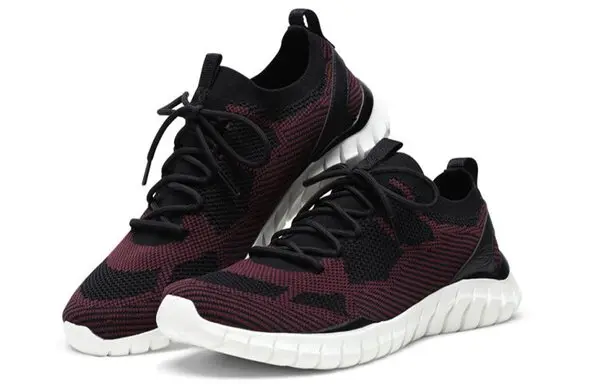 Sketchers Overhaul" Athletic Lace-up Sneakers - Black/white/red