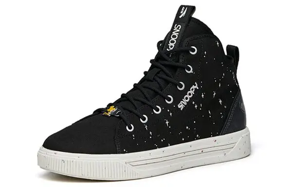 ANTA X Snoopy Skateboarding Series High Top Sneakers - Black/white