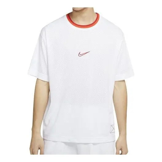 Nike Minimalistic Logo Mesh Basketball Short Sleeve - White