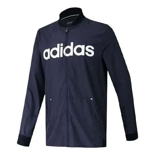 Adidas Logo Alphabet Print Track Jacket - Blue