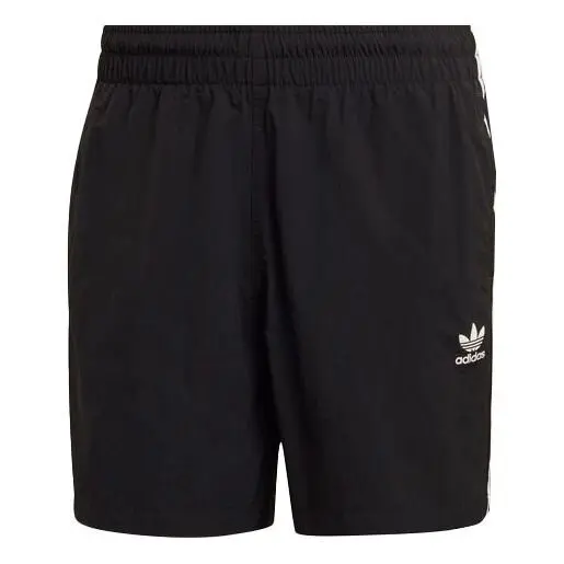 Adidas Casual Shorts With Signature Stripes - Black