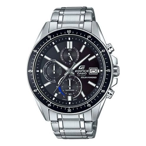Casio Edifice Stainless Steel Solar Powered Chronograph Watch - Black