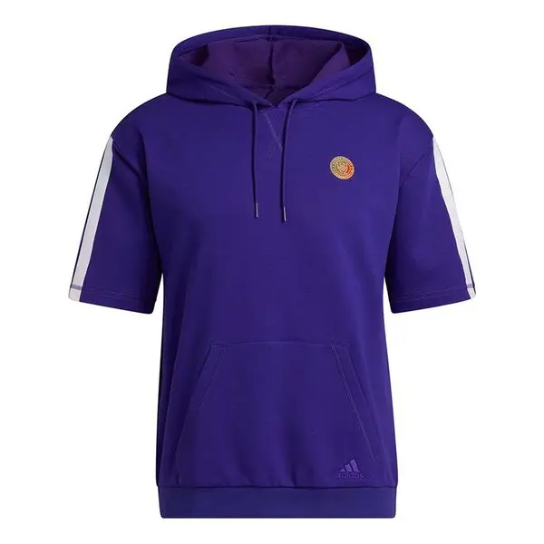 Adidas Short Sleeve Basketball Hoodie - Bluepurple