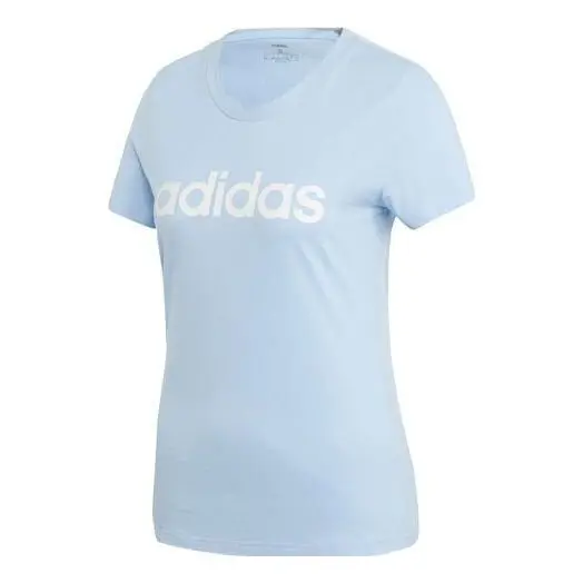 Adidas Short Sleeve T-shirt With Logo - Light Blue