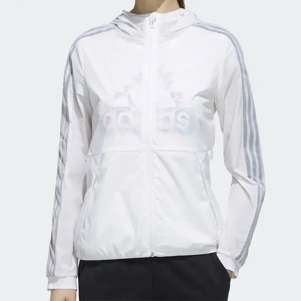 Adidas Zip-up Hooded Track Jacket With Sporty Stripes