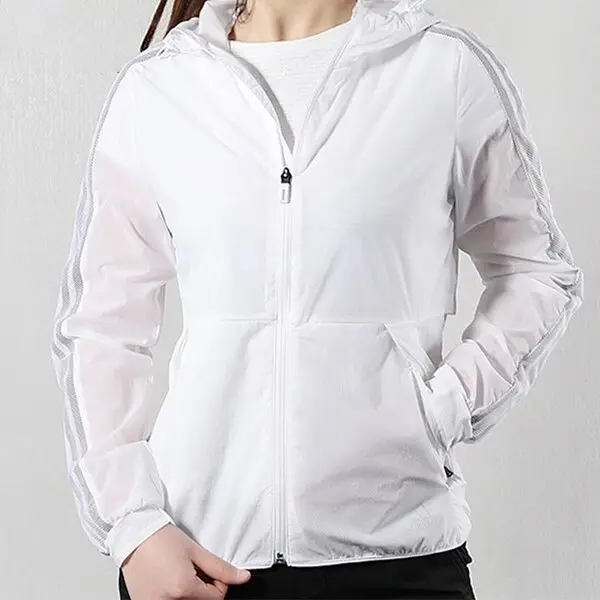 Adidas Zip-up Hooded Track Jacket With Sporty Stripes