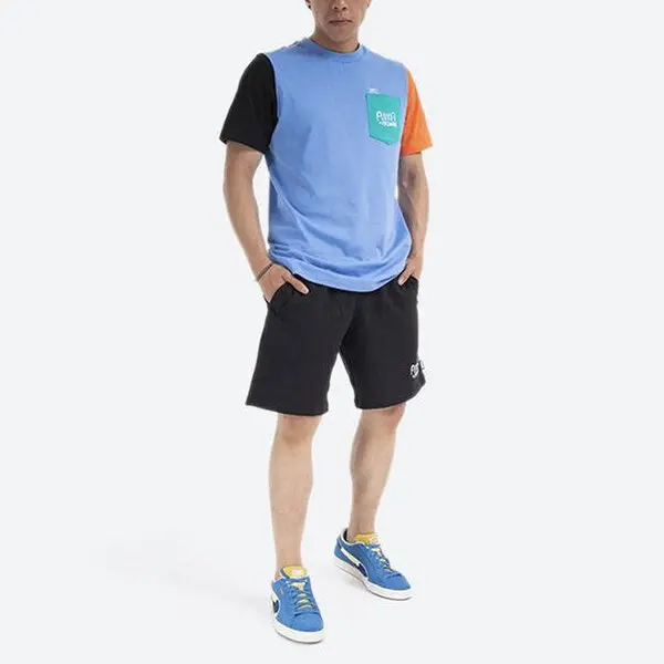 PUMA X Mr Doodle Crossover Casual Sports Round Neck Short Sleeve Blue