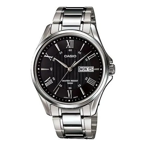 Casio Stainless Steel Analog Watch - Silverblack