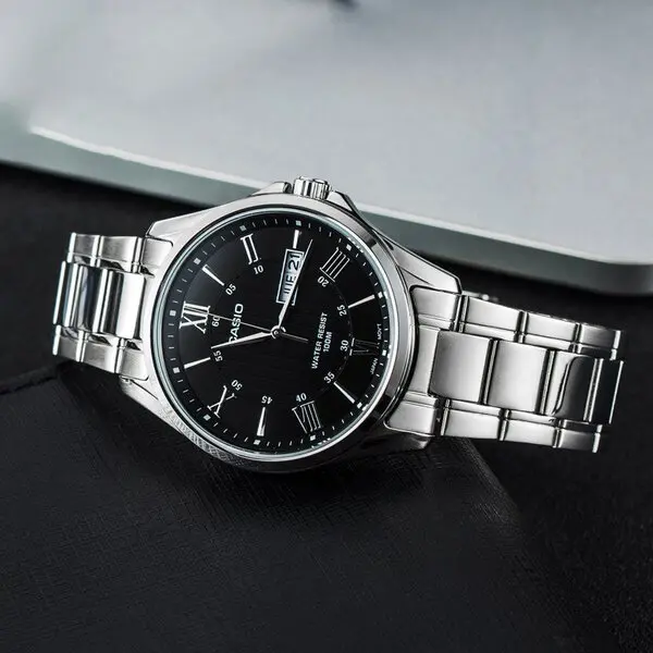 Casio Stainless Steel Analog Watch - Silverblack