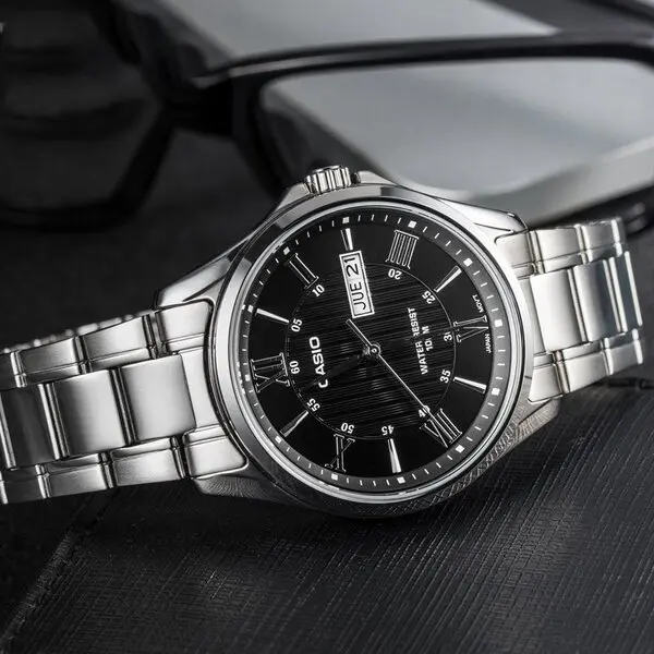 Casio Stainless Steel Analog Watch - Silverblack