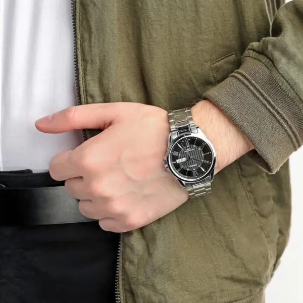 Casio Stainless Steel Analog Watch - Silverblack