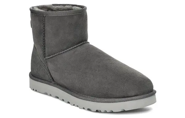UGG Classic Mini Fleece Lined Ankle Boots - Dark Gray
