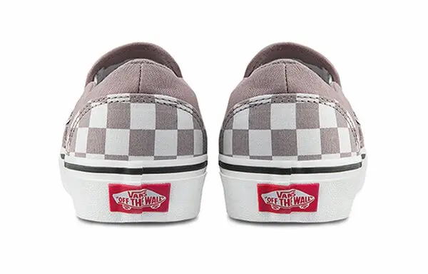 VANS Asher Checkerboard Slip-on Sneakers - Gray/white