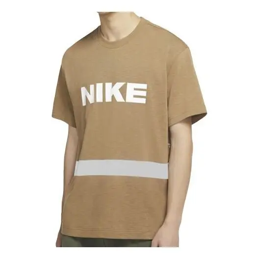 Nike Round Neck Casual Short Sleeve - Brown