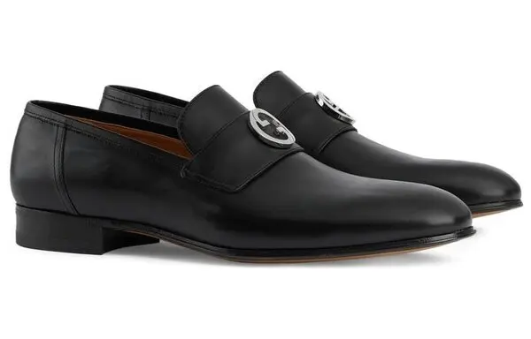 Gucci Interlocking G Leather Loafers