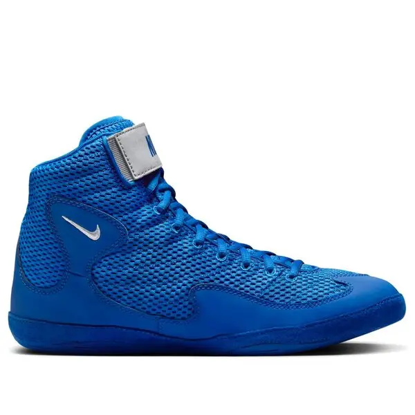 Nike Inflict Le High Top Wrestling Sneakers - Gray/blue/white