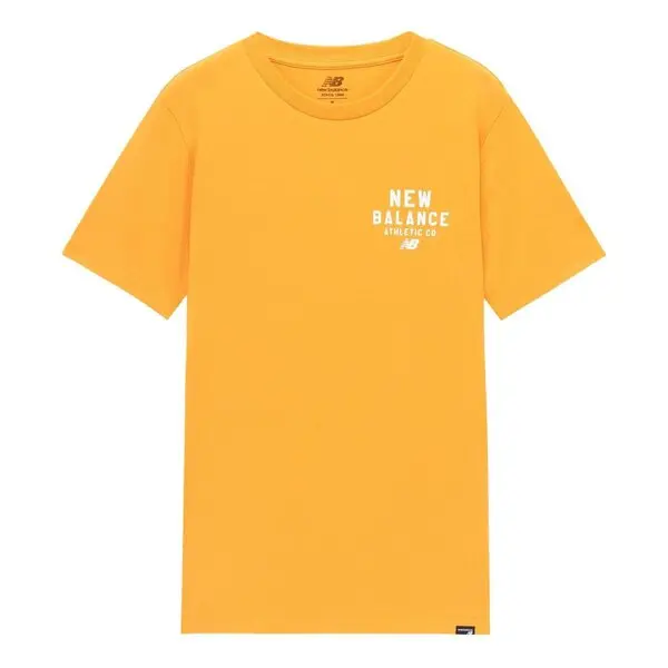 NEW BALANCE Round Neck Sports Tee Asia Sizing 'yellow - Yellow/white
