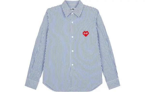 Play Comme Des Garcon Striped Shirt Red Emblem