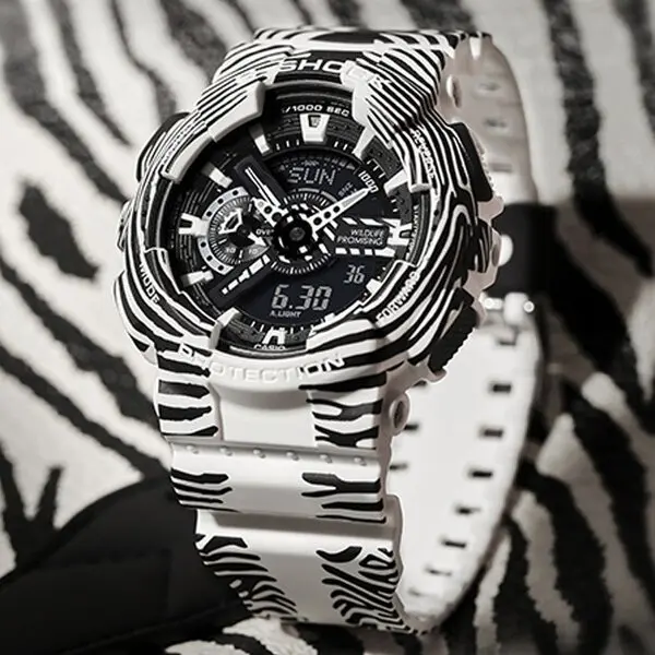 Casio G-shock Analog-digital Watch With Zebra Print