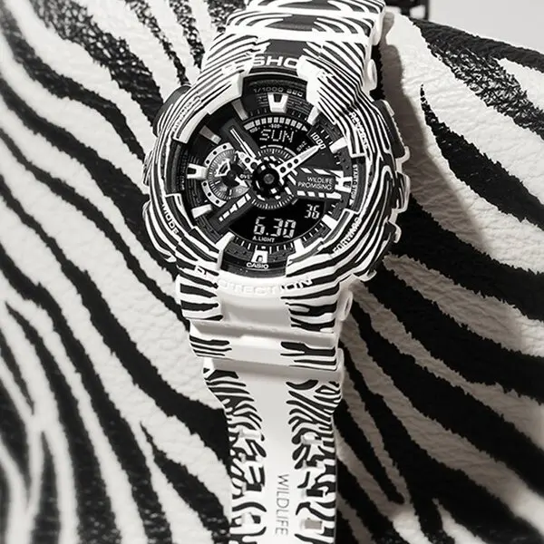 Casio G-shock Analog-digital Watch With Zebra Print
