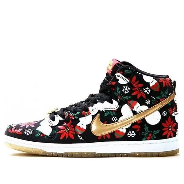 Nike X Concepts Sb Dunk High Premium "ugly Christmas Sweater - Black