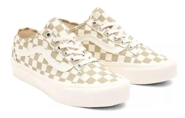 VANS Old Skool Tapered Eco Theory Checkerboard Cornstalk Sneakers - White/yellow