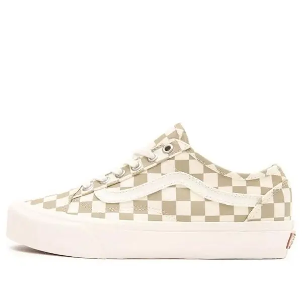 VANS Old Skool Tapered Eco Theory Checkerboard Cornstalk Sneakers - White/yellow