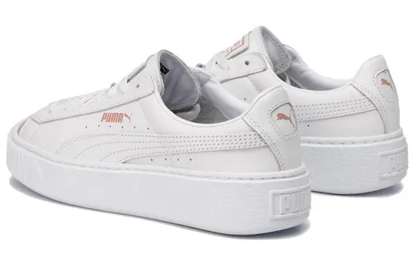 PUMA Basket Platform Metallic Sneakers - White/gold