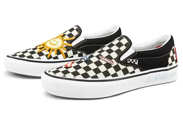 VANS Skateistan X Skate Slip-on Checkerboard - Black/white