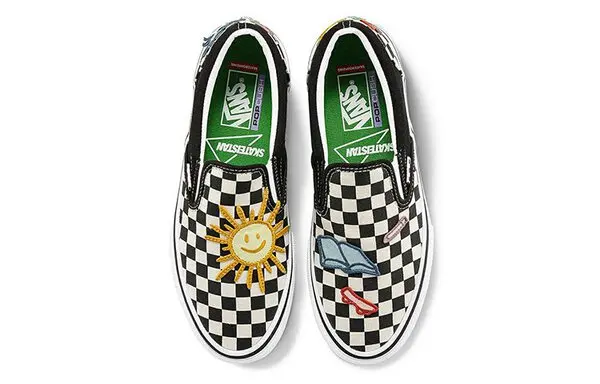 VANS Skateistan X Skate Slip-on Checkerboard - Black/white