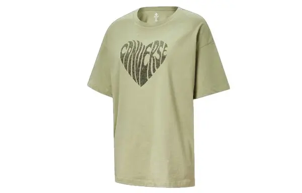 CONVERSE Graphic Heart Print T-shirt - Light Graygreen