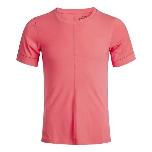 Nike Dri-fit Short Sleeve Yoga Top - Light Red