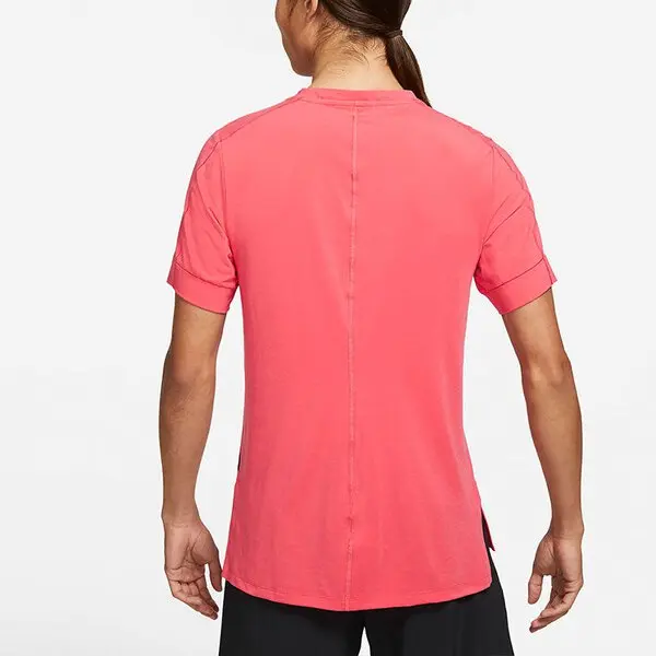 Nike Dri-fit Short Sleeve Yoga Top - Light Red