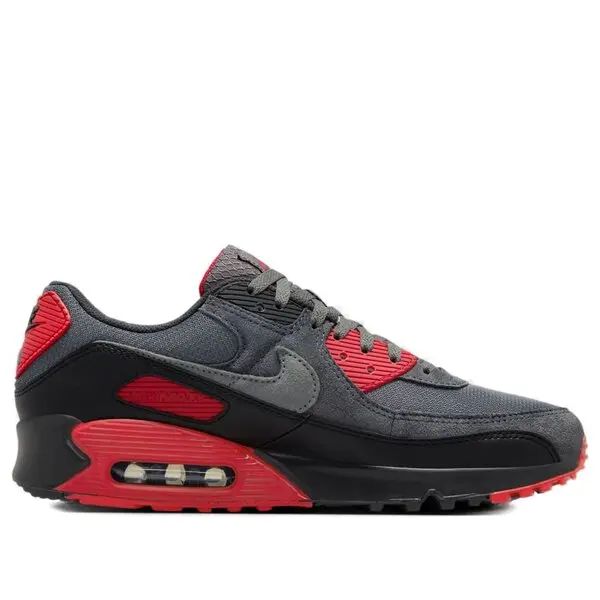 Nike Max 90 "smoke Grey Fire Red - Black/smoke Grey/iron Grey
