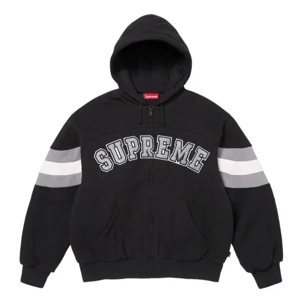 Supreme Ss26 Filled Zip Up Hooded Sweatshirt - Black