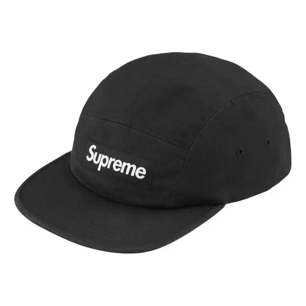 Supreme Ss26 Washed Chino Twill Camp Cap - Black