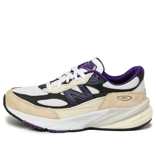 NEW BALANCE 990v6 Made In Usa Sneakers - White/black Plum/phantom