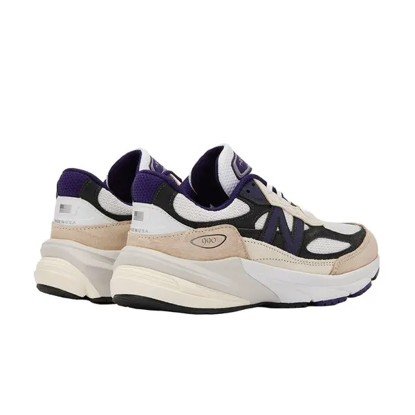 NEW BALANCE 990v6 Made In Usa Sneakers - White/black Plum/phantom