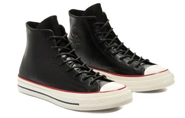 CONVERSE Chuck 70 Hi Color Leather Lace Up Sneakers - Black
