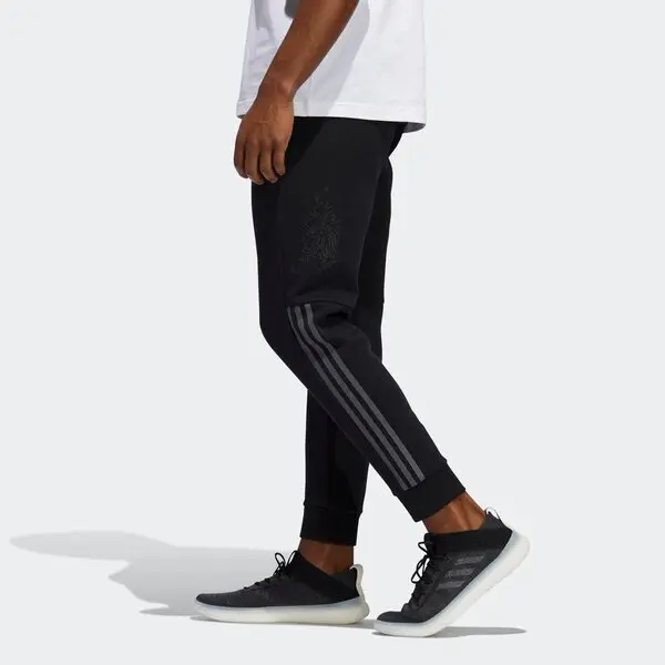 Adidas Pattern Lacing Elastic Waistband Sports Pants
