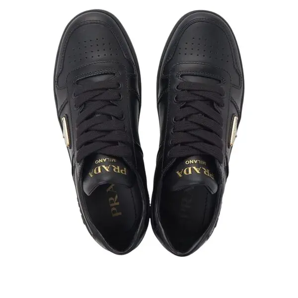 Prada Downtown Leather Low Top Sneakers