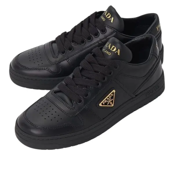 Prada Downtown Leather Low Top Sneakers