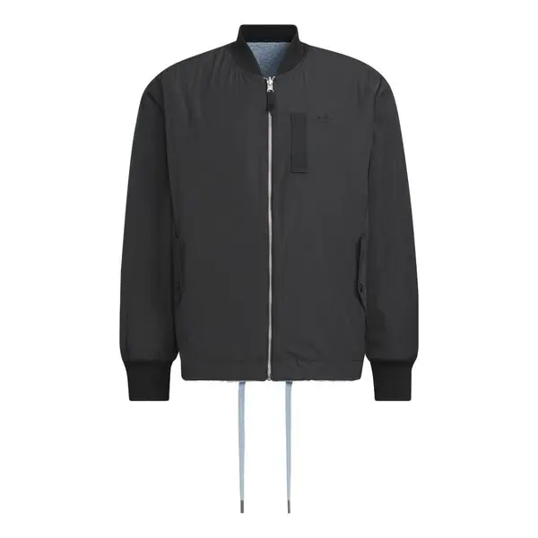 Adidas Reverse Sherpa Bomber Jacket - Black