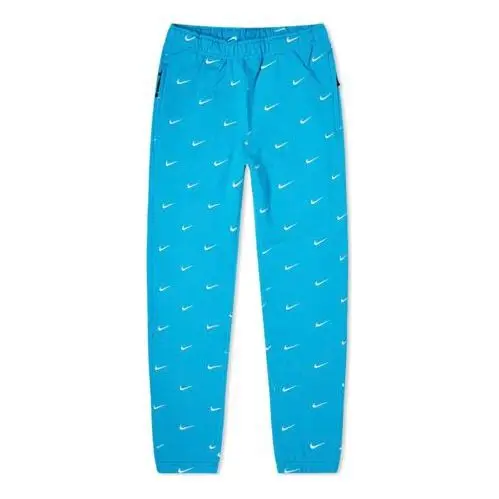 Nike Nrg Swoosh Logo Full Print Straight Sports Pants/trousers/joggers - Blue